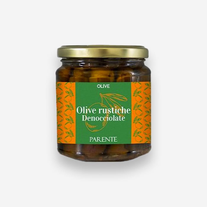 Pitted and Seasoned Rustic Olives