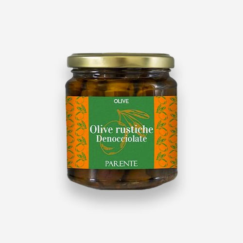 Pitted and Seasoned Rustic Olives